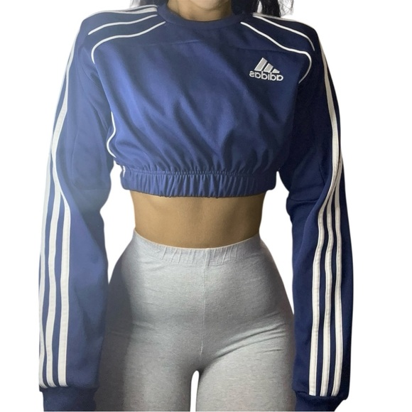 adidas | Tops | Adidas Reworked Custom Y2k Sports Longsleeve Crop Top ...